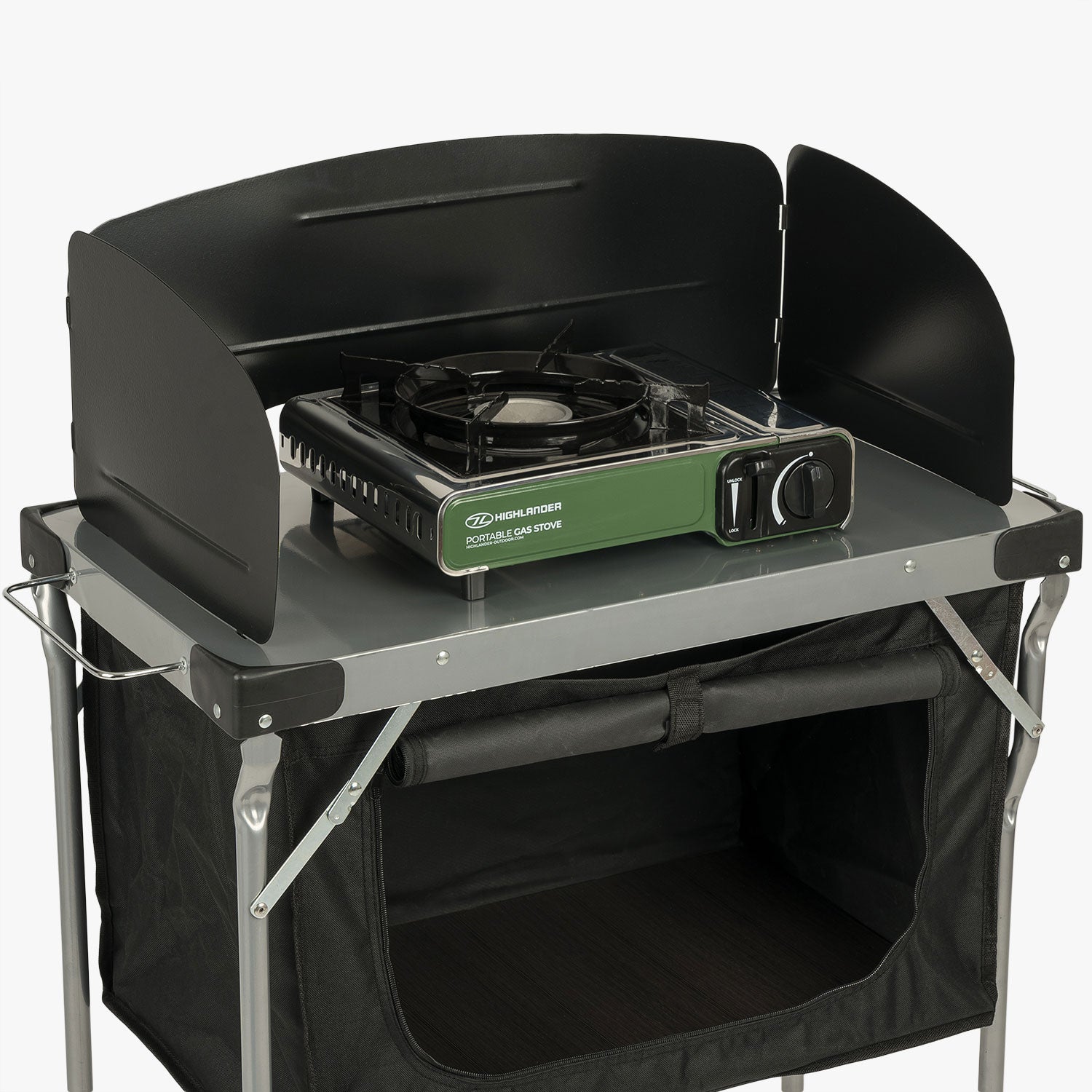 Steel Kitchen Camping Stand & Cupboard | Highlander Outdoor