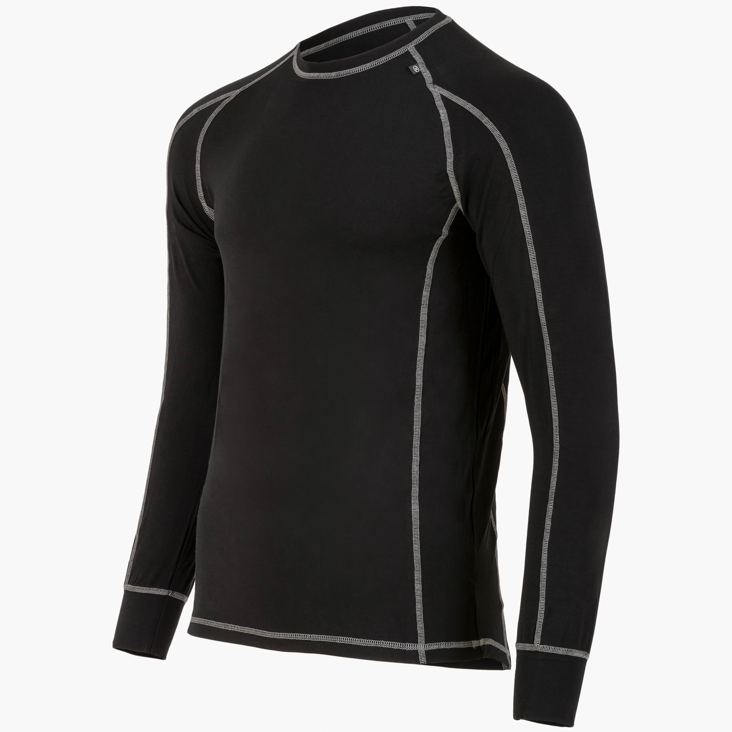 Bamboo Base Layer Long Sleeve Shirt, Mens, Black, L | Highlander Outdoor