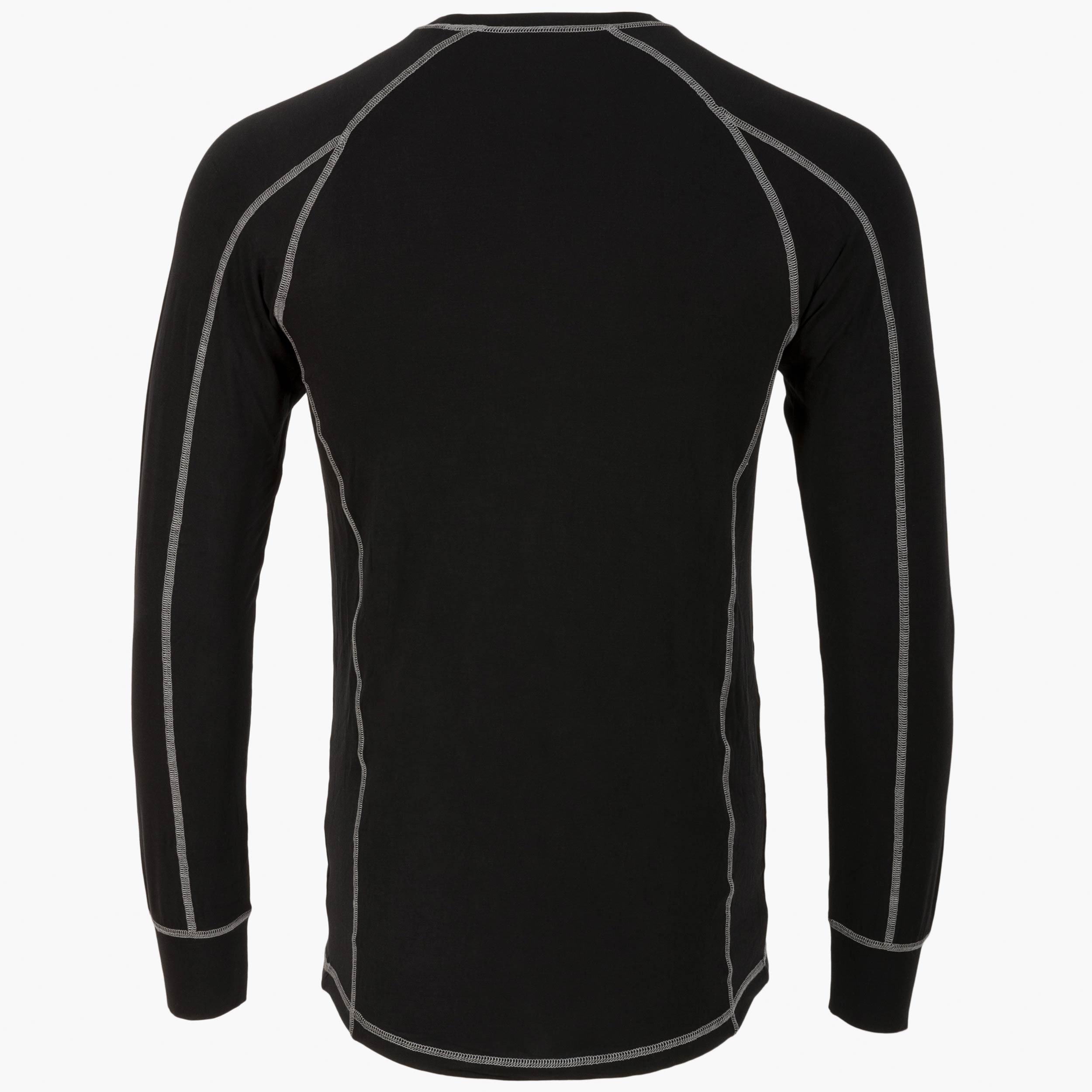 Bamboo Base Layer Long Sleeve Shirt, Mens, Black, L | Highlander Outdoor