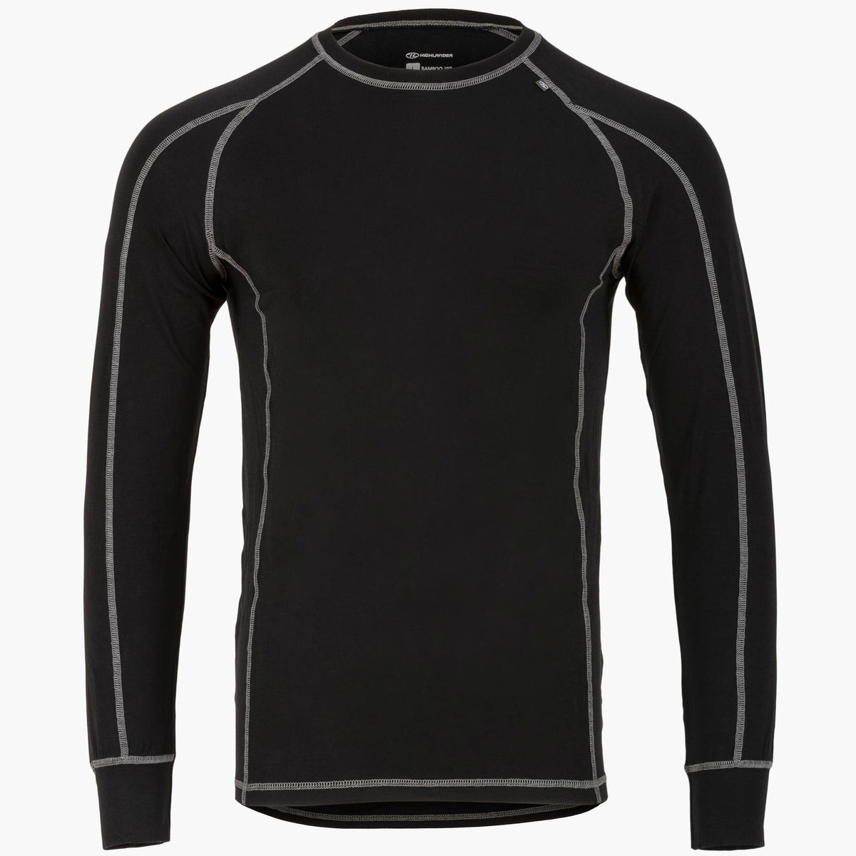 Bamboo Base Layer Long Sleeve Shirt, Mens, Black, L | Highlander Outdoor